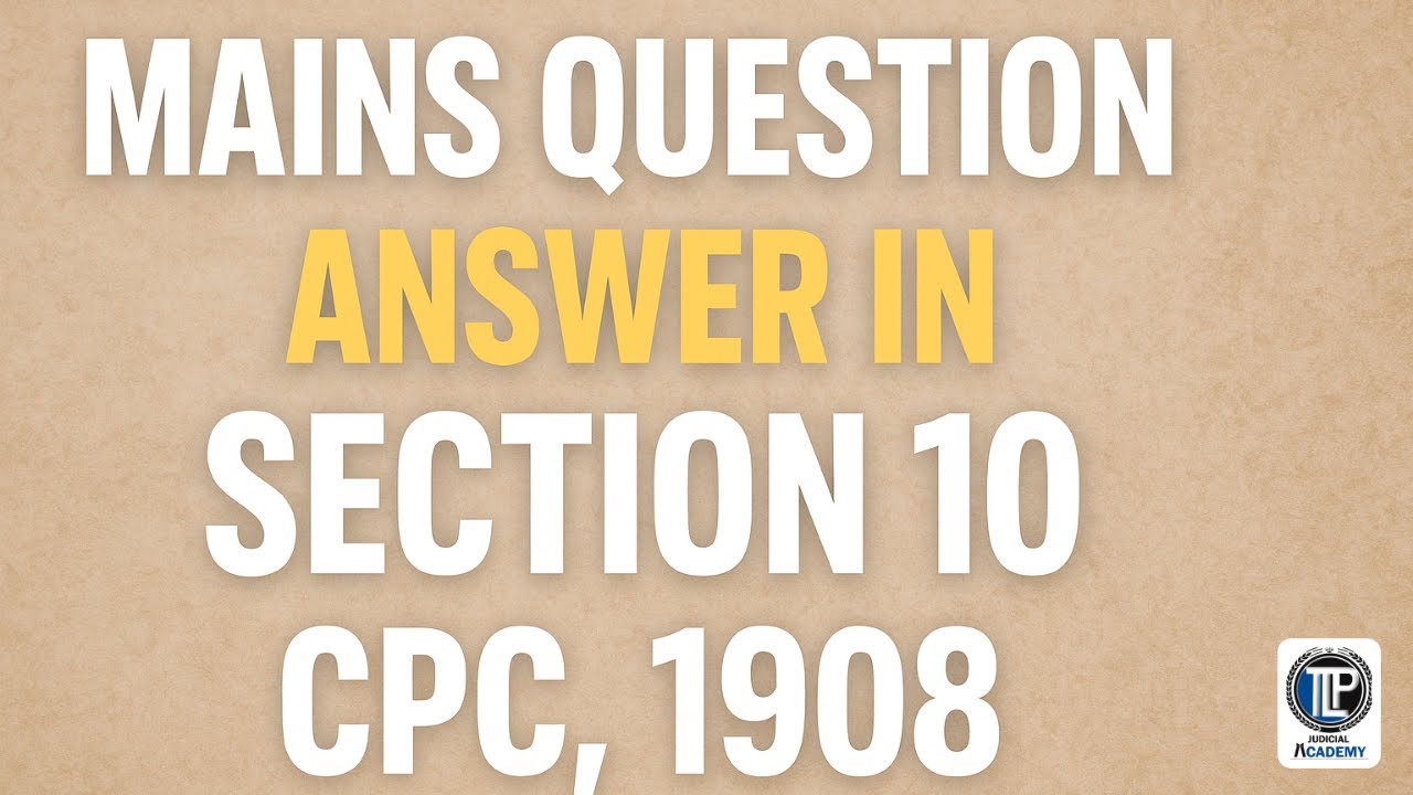 CPC- PRACTICAL PROBLEM BASED ON SECTION 10 CPC - YouTube