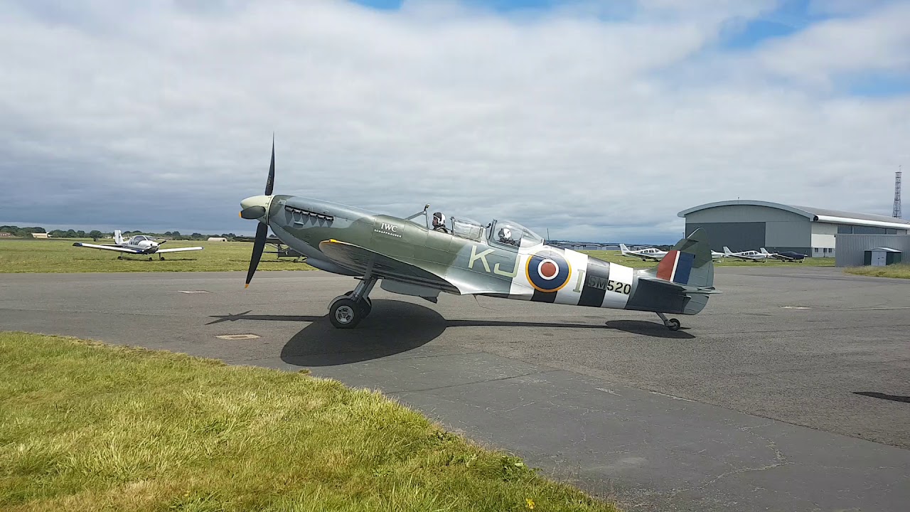 Spitfire start and takeoff - YouTube