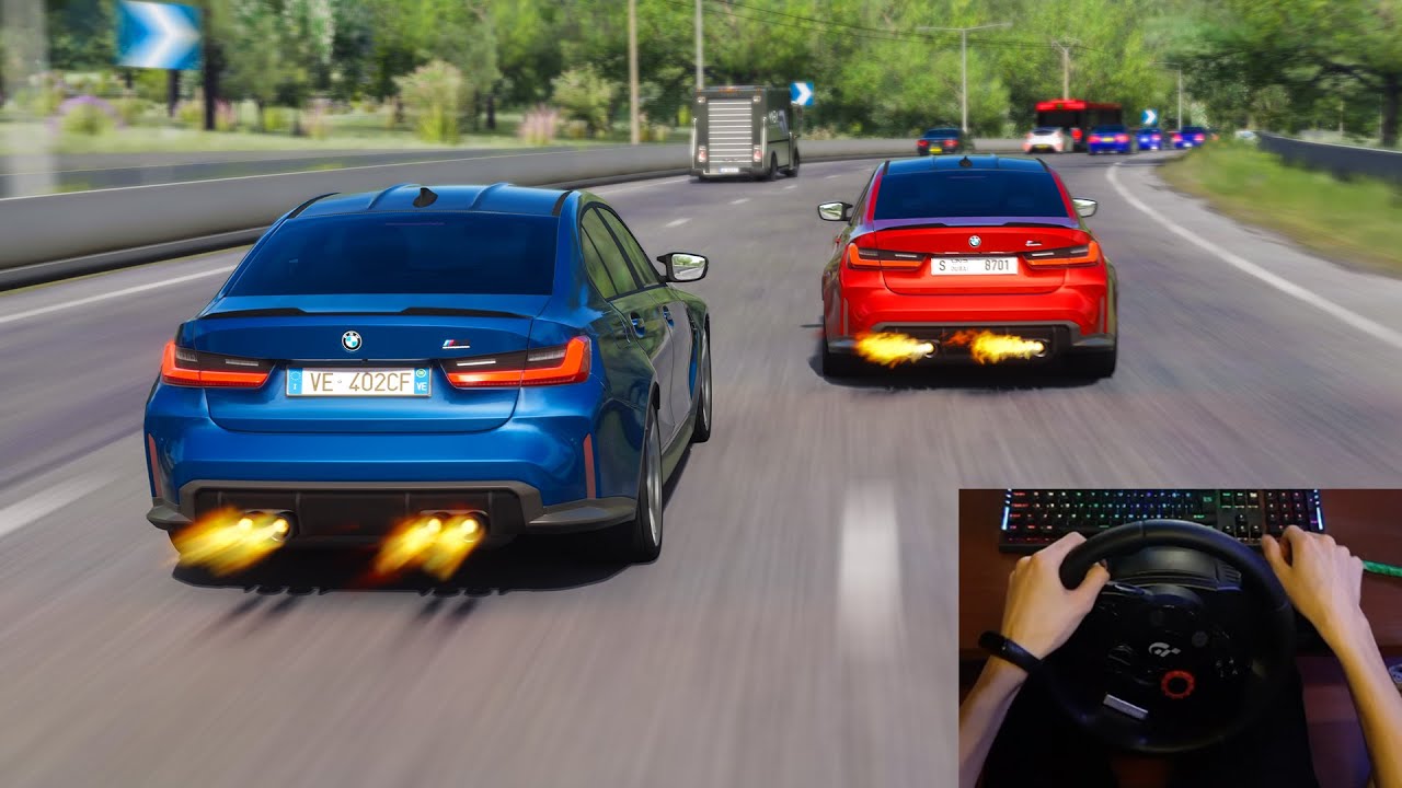 500HP BMW M3 G80 Competition | High Speed with Traffic - Assetto Corsa ...