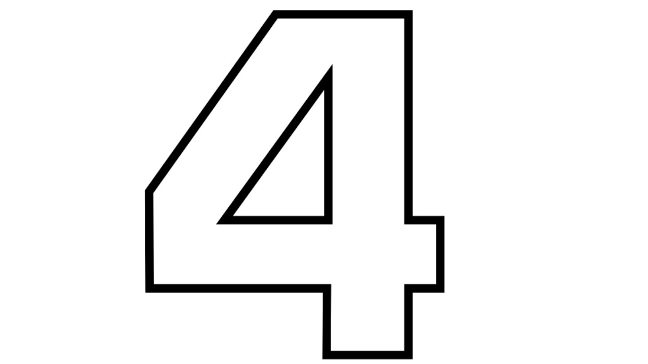 How To Draw A Cartoon Number 4 || Quick and Easy Bullet Journal Doodle ...