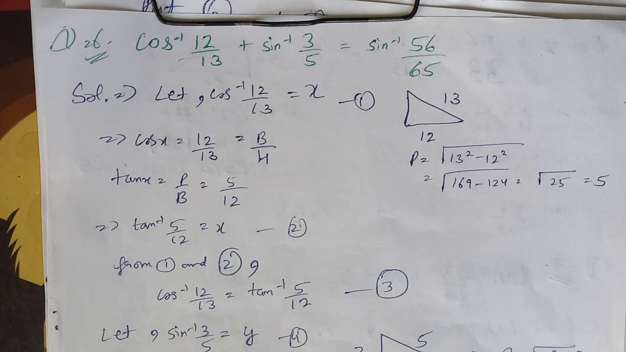 Q 6 Of Miscellaneous Of Class 12 Ncert Cos Inverse 12 13 Sin
