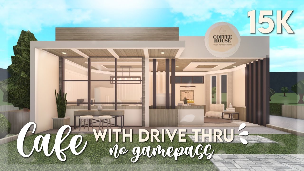 15K Budget Cafe with Drive Thru (No Gamepass) | BLOXBURG - YouTube