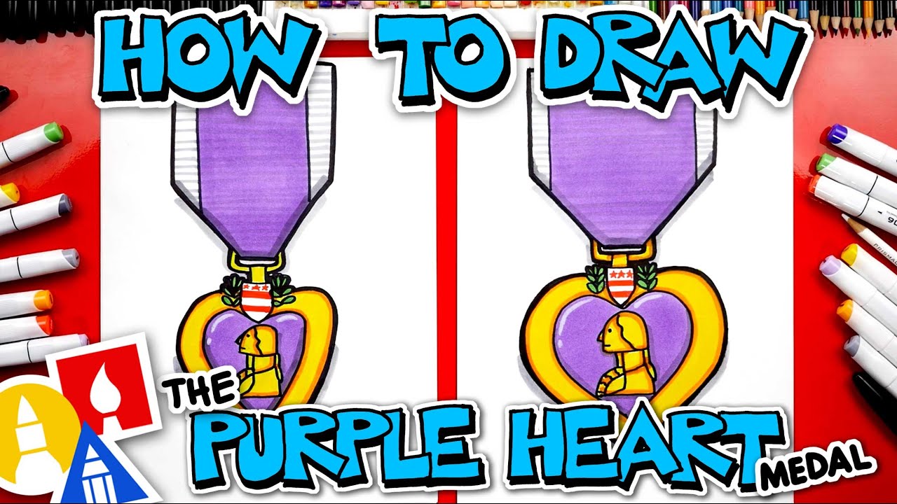 How To Draw The Purple Heart Medal - YouTube