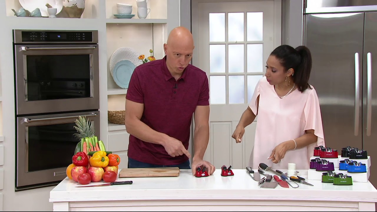 Sharp Shark Set of 2 Deluxe Knife & Scissor Sharpeners on QVC - YouTube