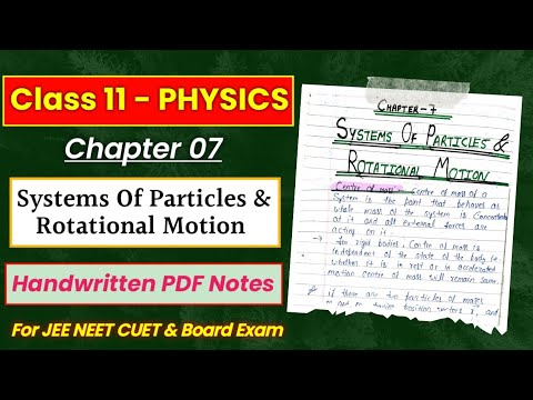 Chapter 7 || ROTATIONAL MOTION || Physics || Class 11th || IIT, JEE ...