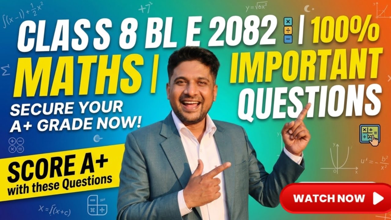 BLE Class 8 Maths | Math Model Question Paper 2082 Solution | Mind Your ...