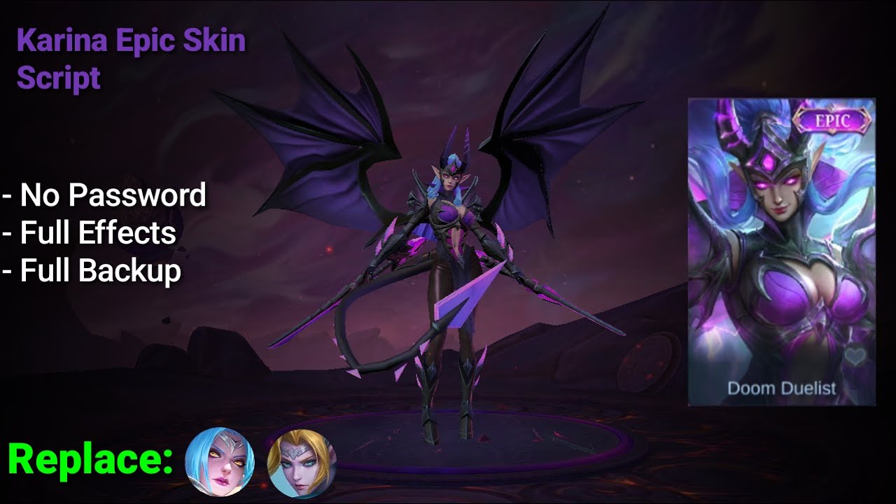 Karina Epic Skin Script | No Password | | Shogun - YouTube