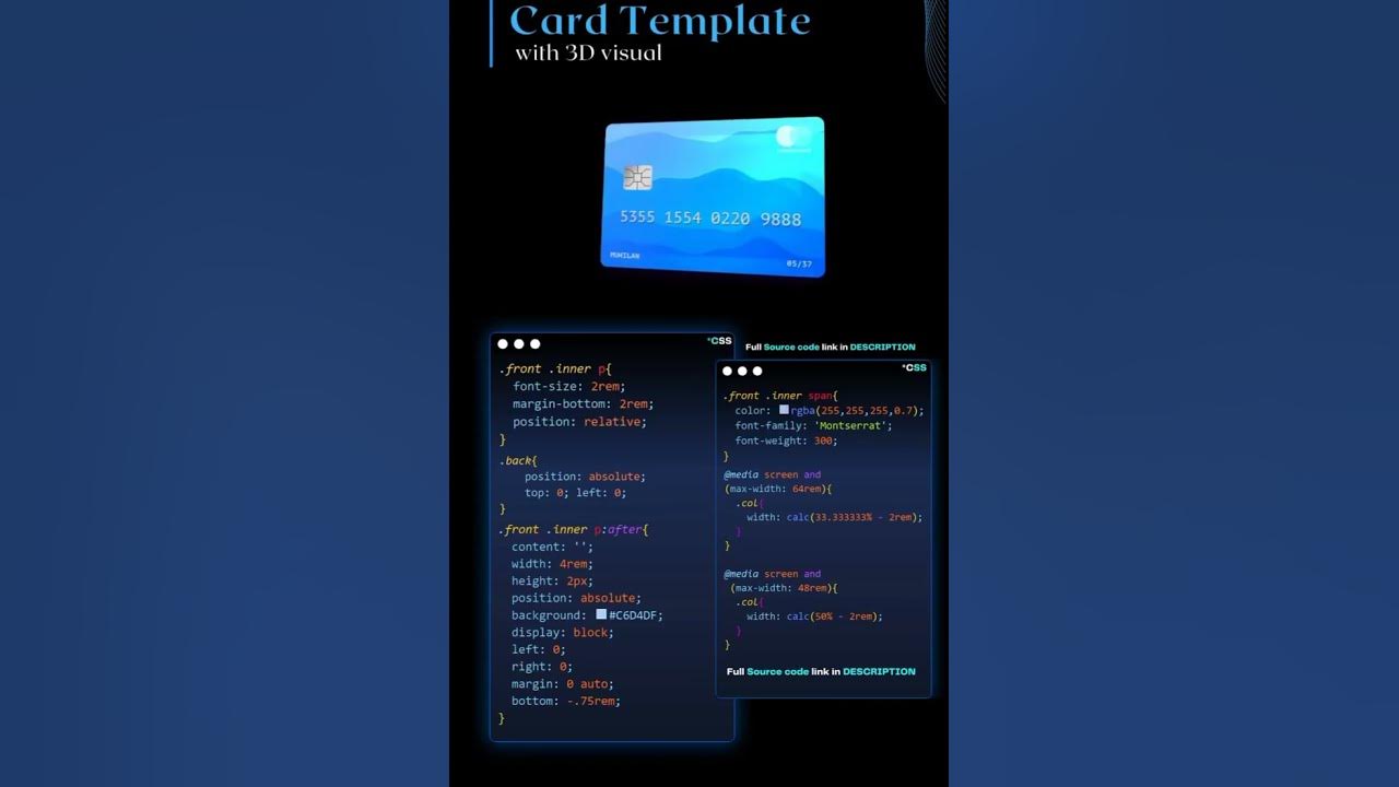 Card Template Pure Css 💻💻 Css Coding Html Frontendprojects Webdevelopment Youtube
