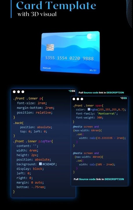 Card Template Pure Css 💻💻css Coding Html Frontendprojects Webdevelopment Youtube 