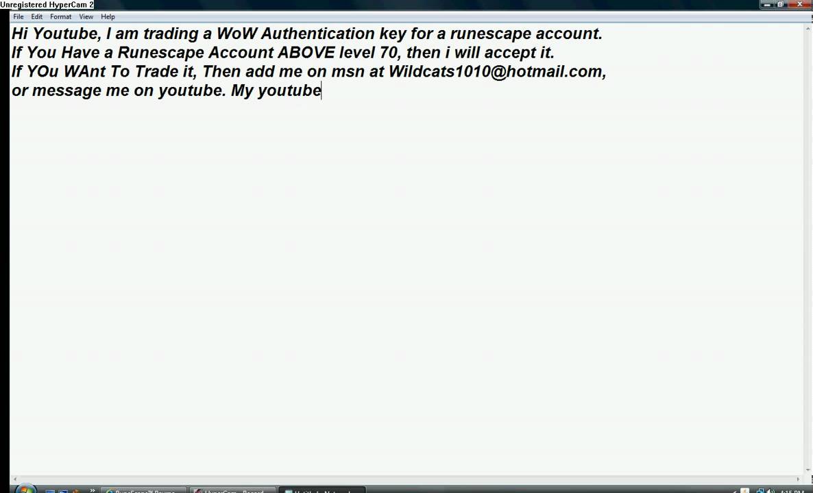 Trading WoW Authentication key For a Runescape Account! - YouTube