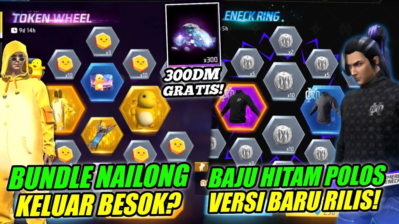 BUNDLE NAILONG KELUAR BESOK!? BAJU HITAM POLOS TERBARU FF RILIS,KLAIM ...