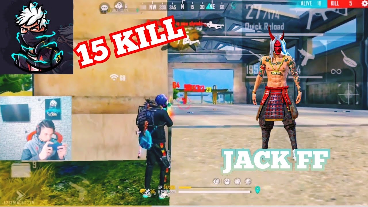 JACK FF 1v4 Full Map Match | FaceCam RANK RUSH GAMEPLAY 🎯 - YouTube
