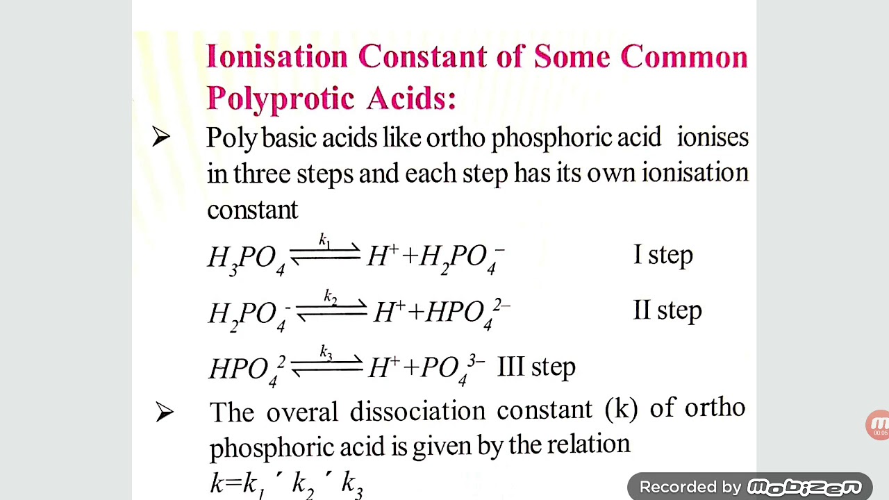 ionization constant of some common polyprotic acids - YouTube