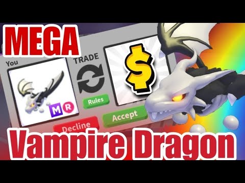 Trading My Mega Vampire Dragon In Rich Adopt Me Trading Server - YouTube
