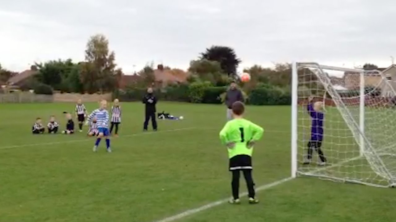 Youngster Hits Crossbar 3 Times In Row - YouTube
