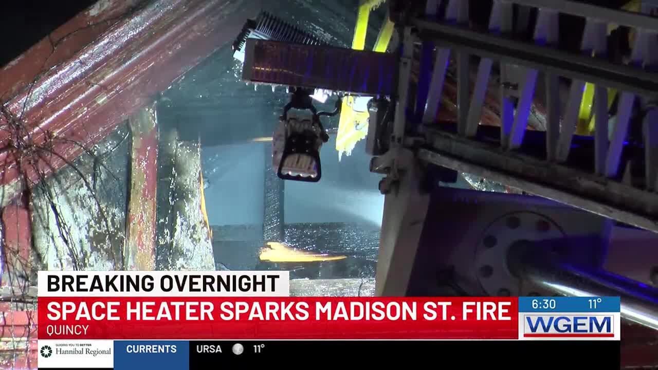 Space heater sparks Madison Street fire in Quincy - YouTube