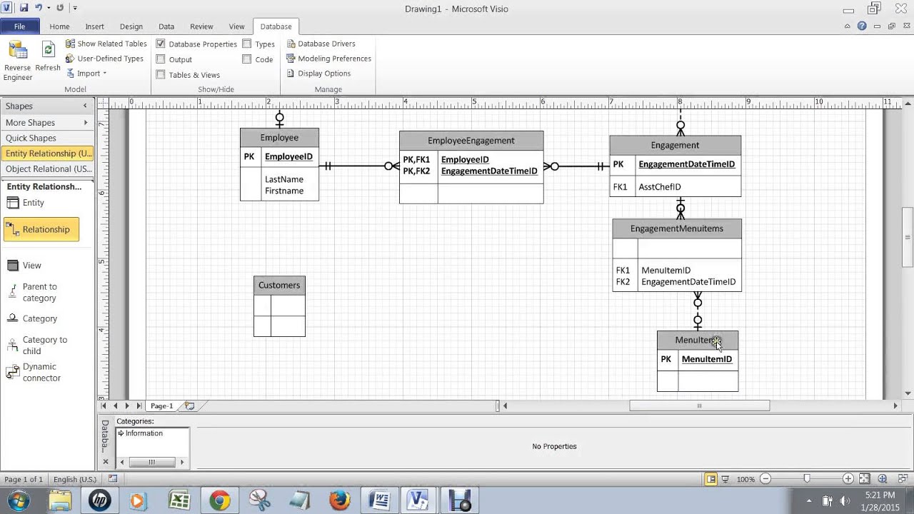 Catering Database MenuItems and Engagement Table Relationship - YouTube