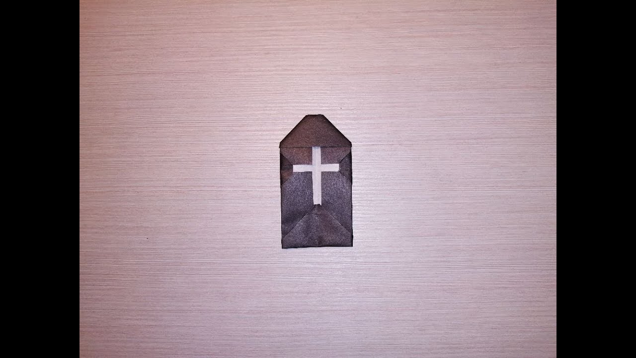 EASY ORIGAMI TOMBSTONE FOR HALLOWEEN FOR KIDS DIY 2020 - YouTube