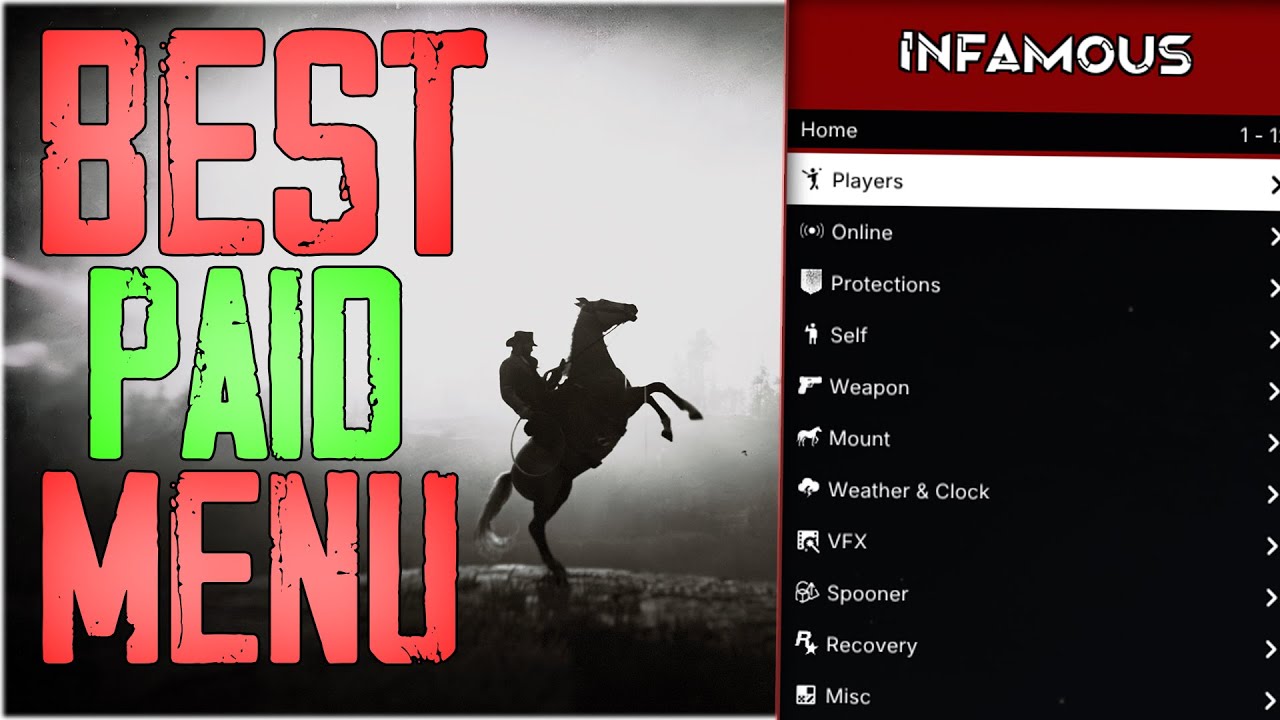 Red Dead Online BEST PAID MENU (Infamous Mod Menu) - YouTube