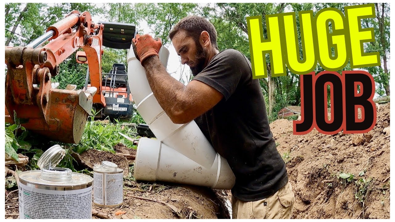 Installing New Sewer LINE | Tough Job - YouTube