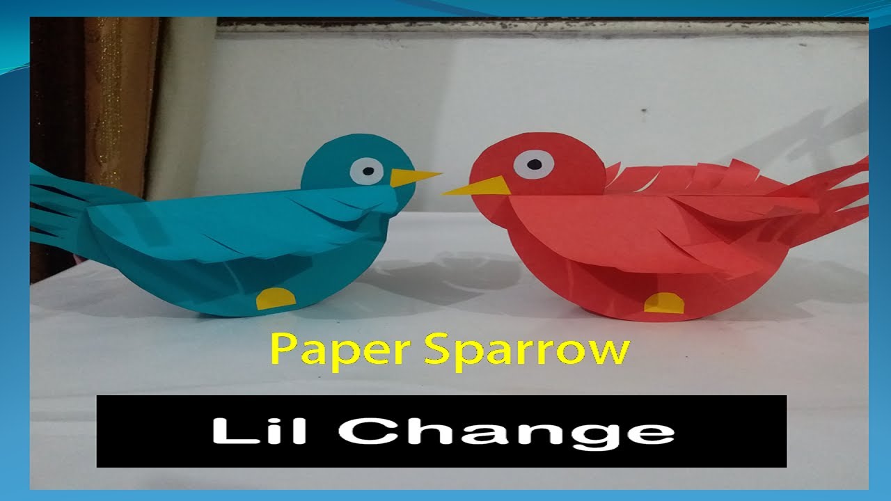 How to make paper toy\sparrow || DIY paper craft || Moving paper toys ...