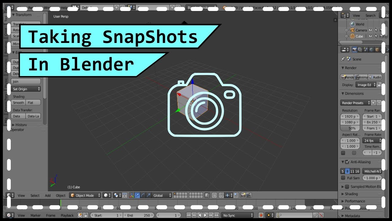 Taking SnapShots In Blender - YouTube