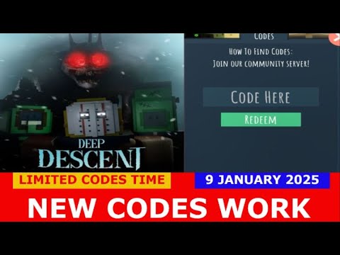 *NEW CODES* Deep Descent ROBLOX | LIMITED CODES TIME | JANUARY 9, 2025 ...