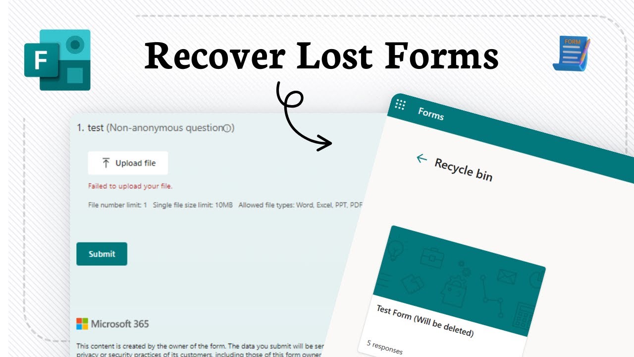How to restore accidentally deleted form in Microsoft Forms - YouTube