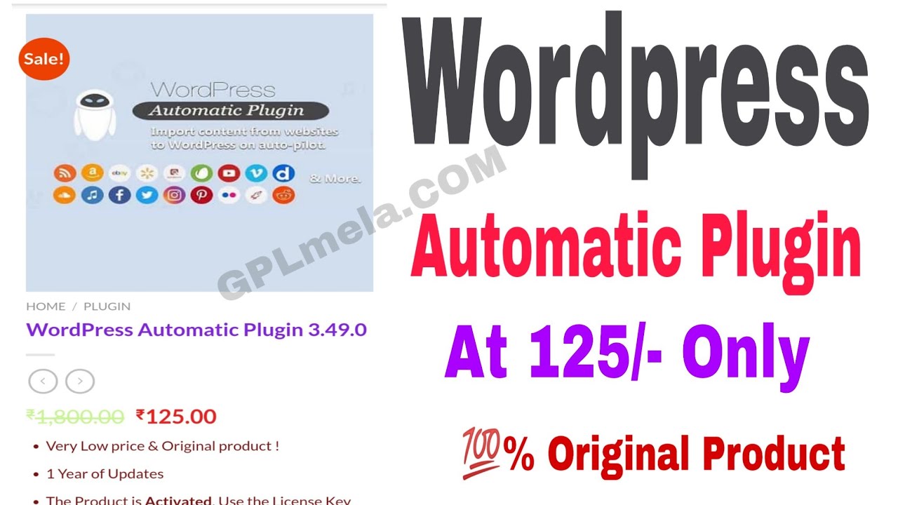 Wordpress Automatic Plugin At 125/- Only - GPLplugins - GPL Plugin Theme low price - YouTube