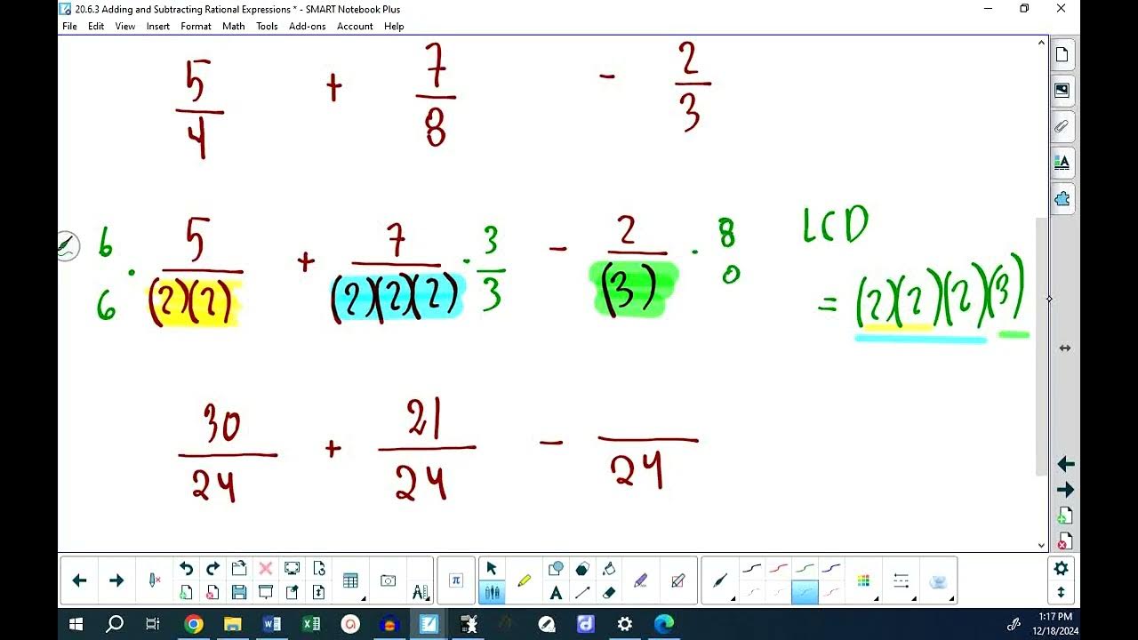 Math 20-1 Lesson 6.3 → Adding and Subtracting Rational Expressions - YouTube