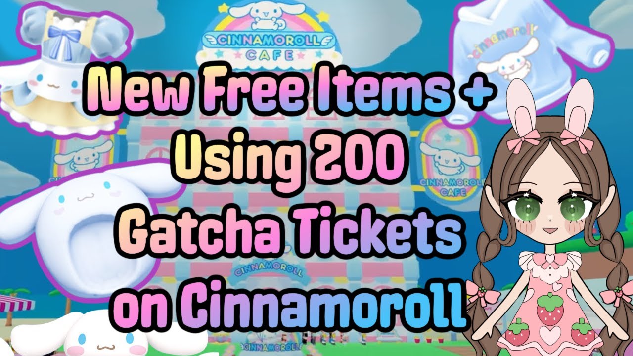 My Hello Kitty Cafe New Free Cinnamoroll Items/200 Gatcha Tickets - YouTube