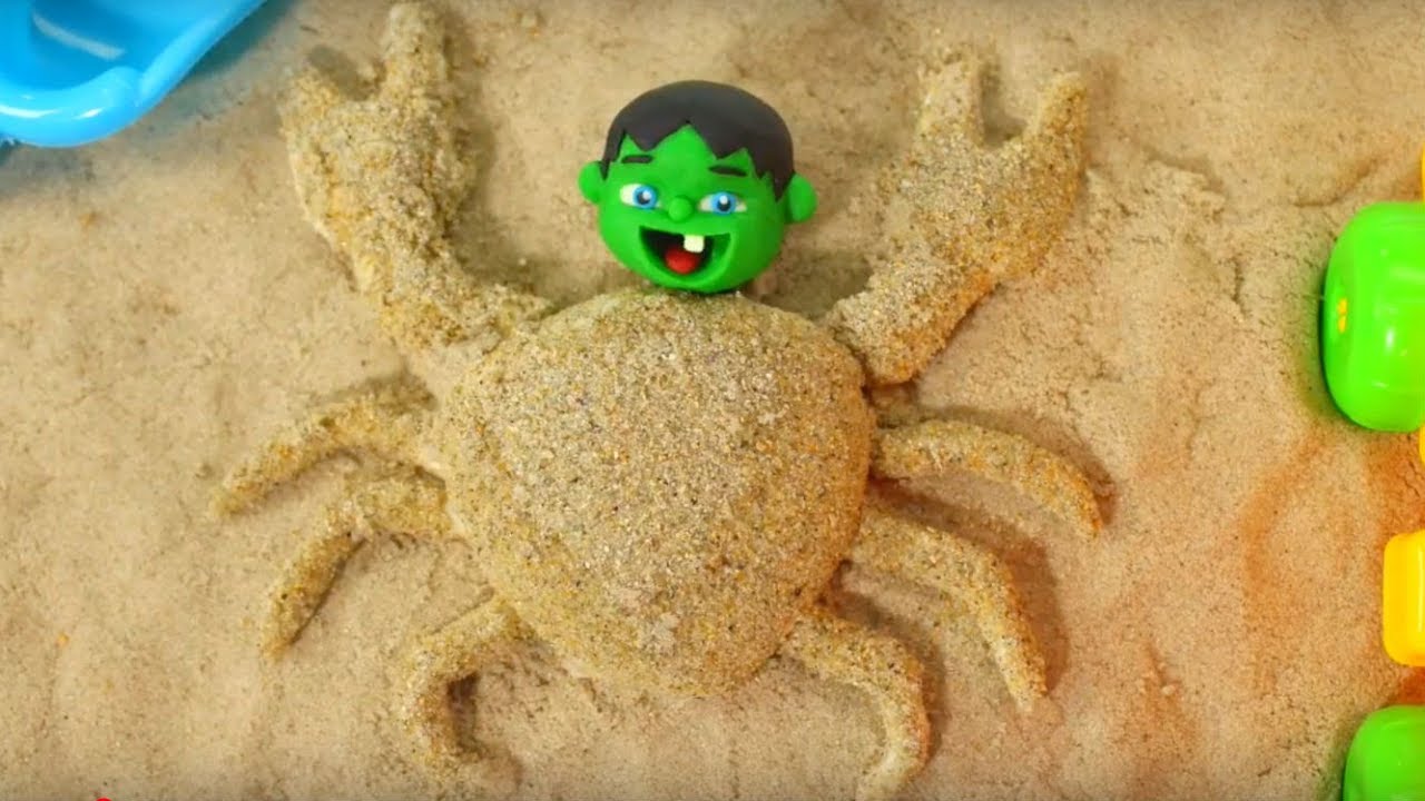 Hulk Plays with Sand Frozen Elsa, Hulk & Superhero Babies Cartoons Play ...