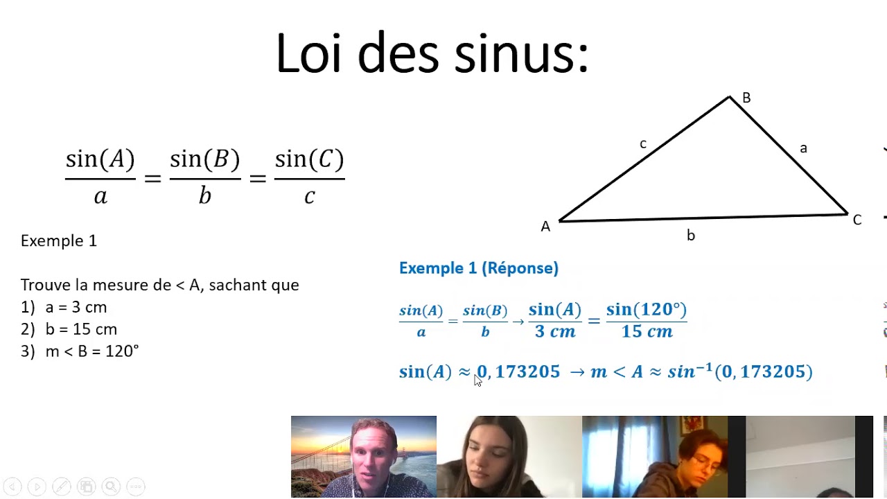 Trigo cours 2.2 loi des sinus - YouTube