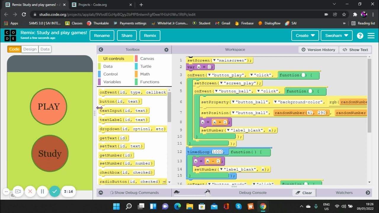 Playing in code.org - YouTube