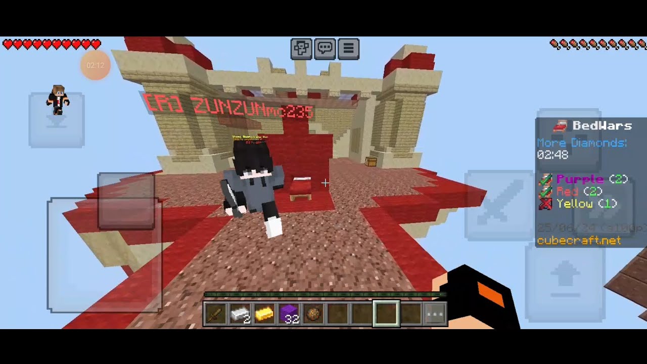 Minecraft CubeCraft Bedwars teams of 2 gameplay. - YouTube
