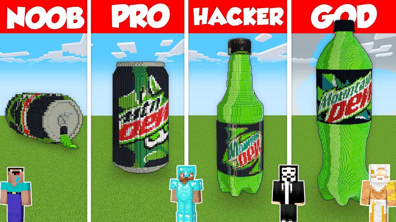 MOUNTAIN DEW SODA BASE BUILD CHALLENGE - Minecraft Battle: NOOB vs PRO ...