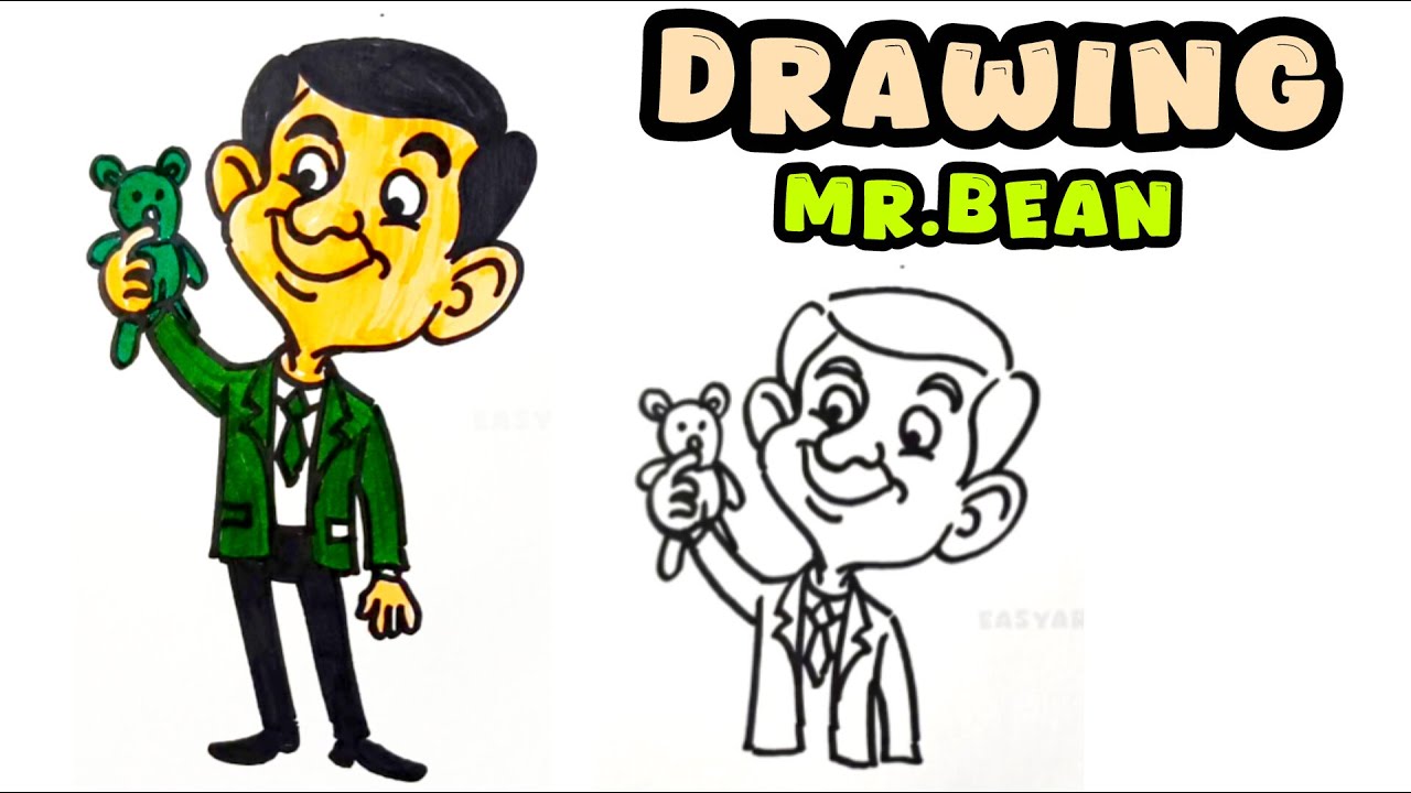 How To Draw Mr. Bean Drawing | Cartoon Mr. Bean Drawing #mrbean - YouTube