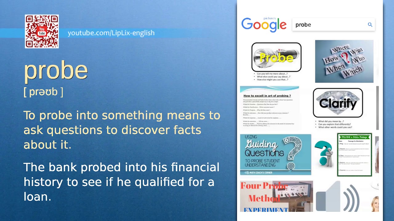 Probe : C1 level english vocabulary lesson, www.LipLix.com - YouTube