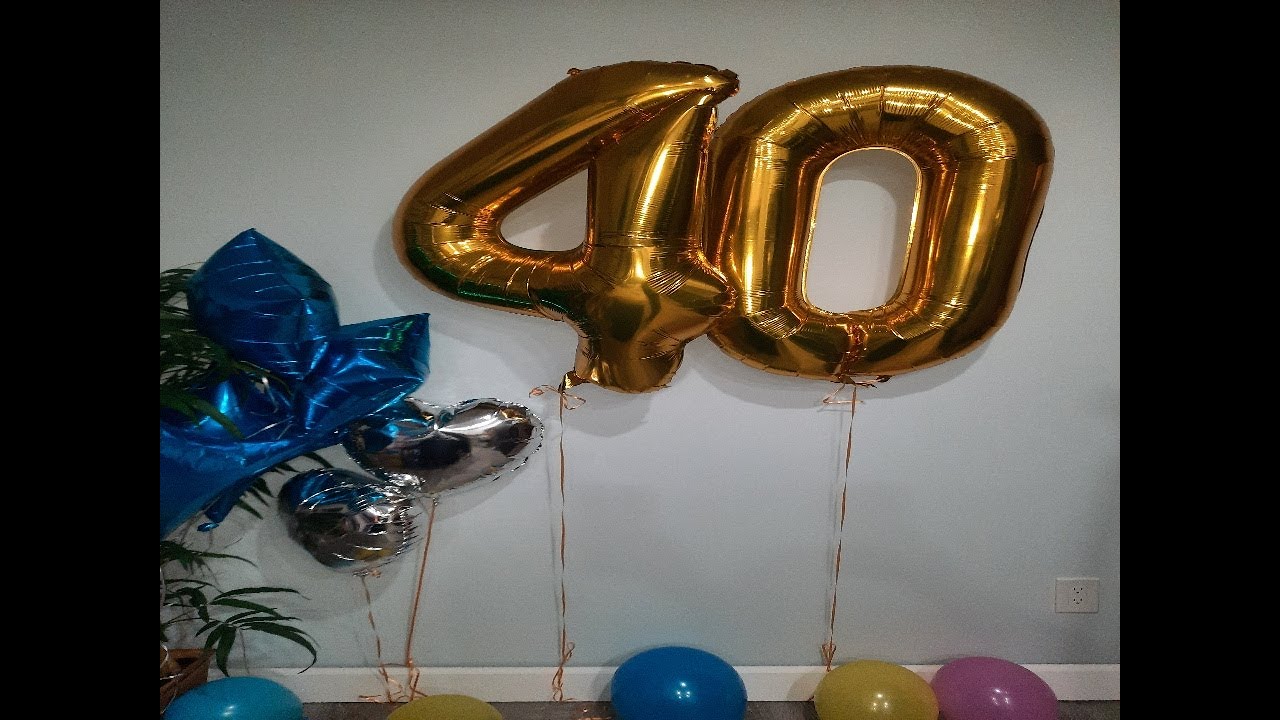 GOER 42 Inch Gold 40 Number Balloons,Jumbo Foil Helium Balloons for ...