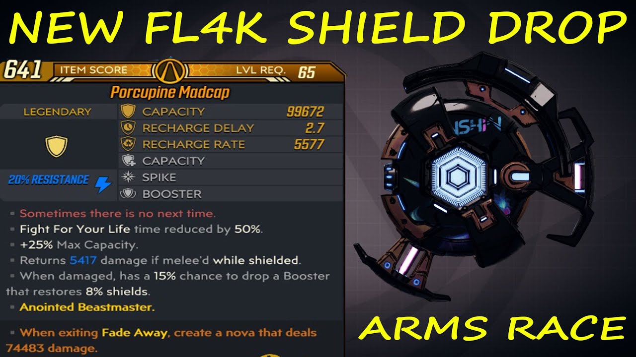 BL3 - LVL 65 - NEW - Porcupine Madcap - Shock - Beastmaster - Fade Away ...