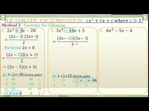 Factorising Harder Quadratics Method 2 - YouTube