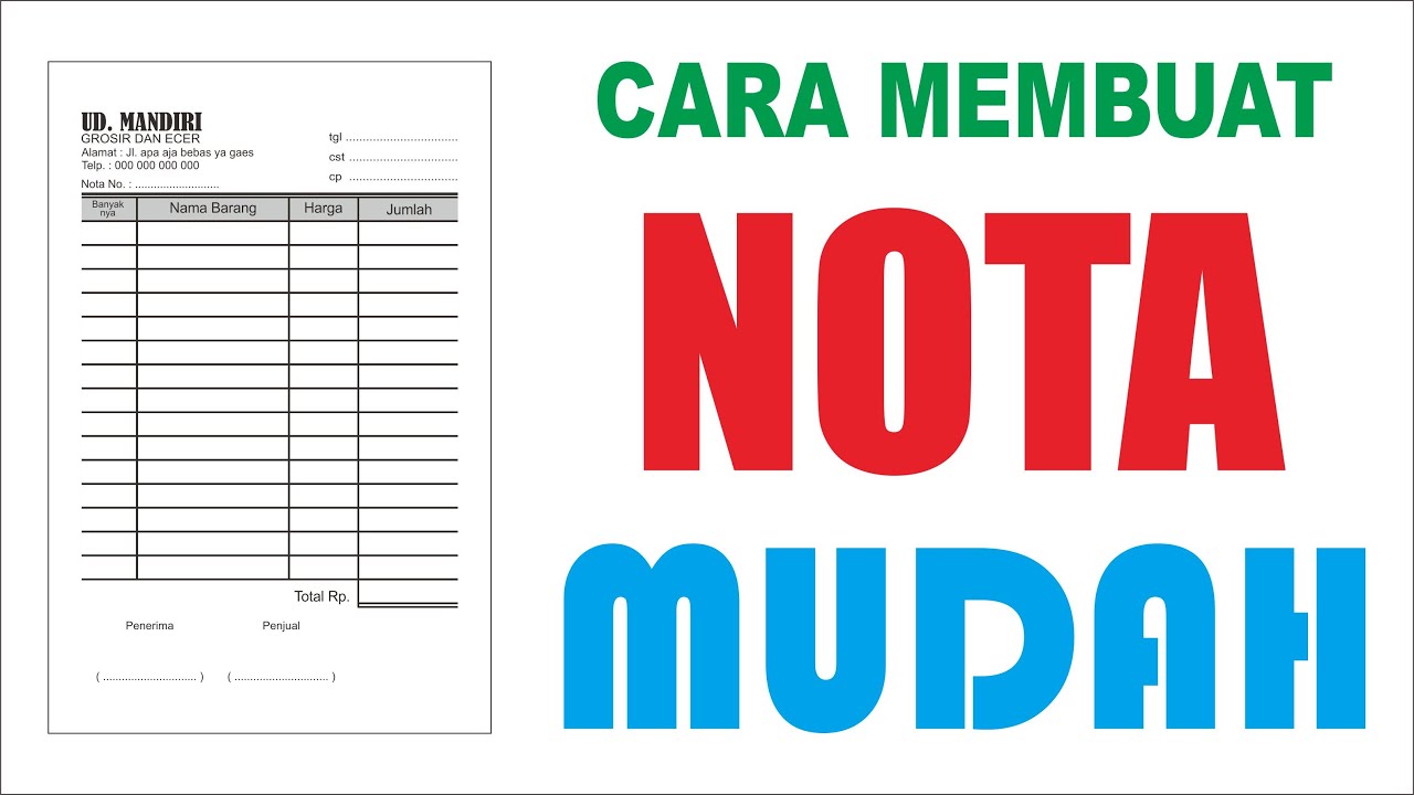 cara membuat desain nota di coreldraw - YouTube