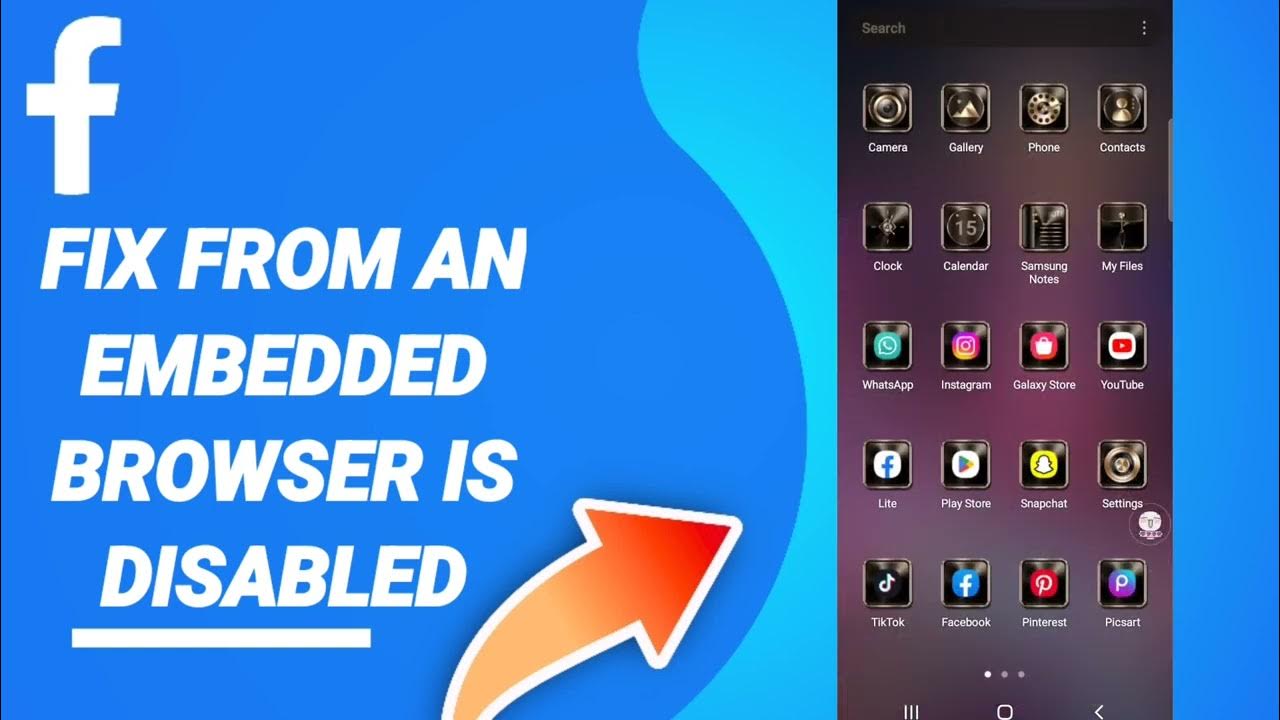 How To Fix From An Embedded Browser Is Disabled On Facebook App 2023 - YouTube