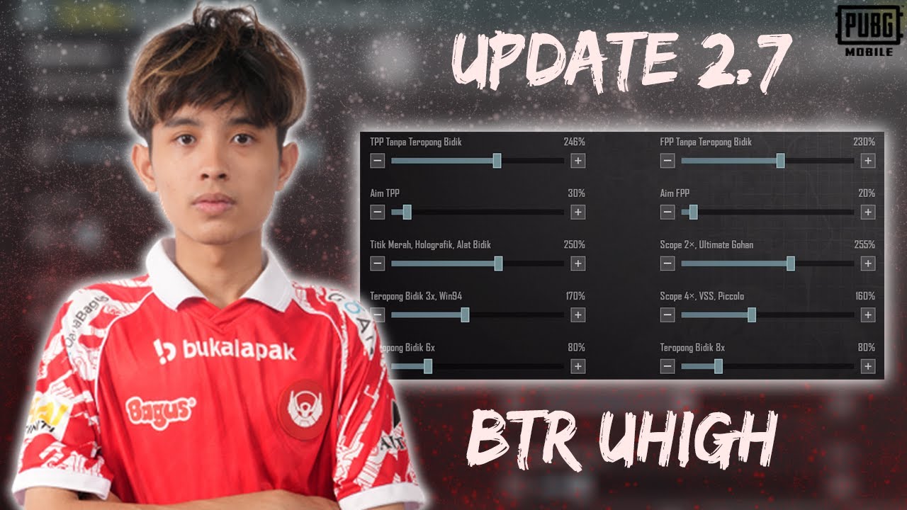 SENSITIVITAS BTR UHIGH TERBARU 2023 (No Recoil) | Sensitivitas PUBG ...