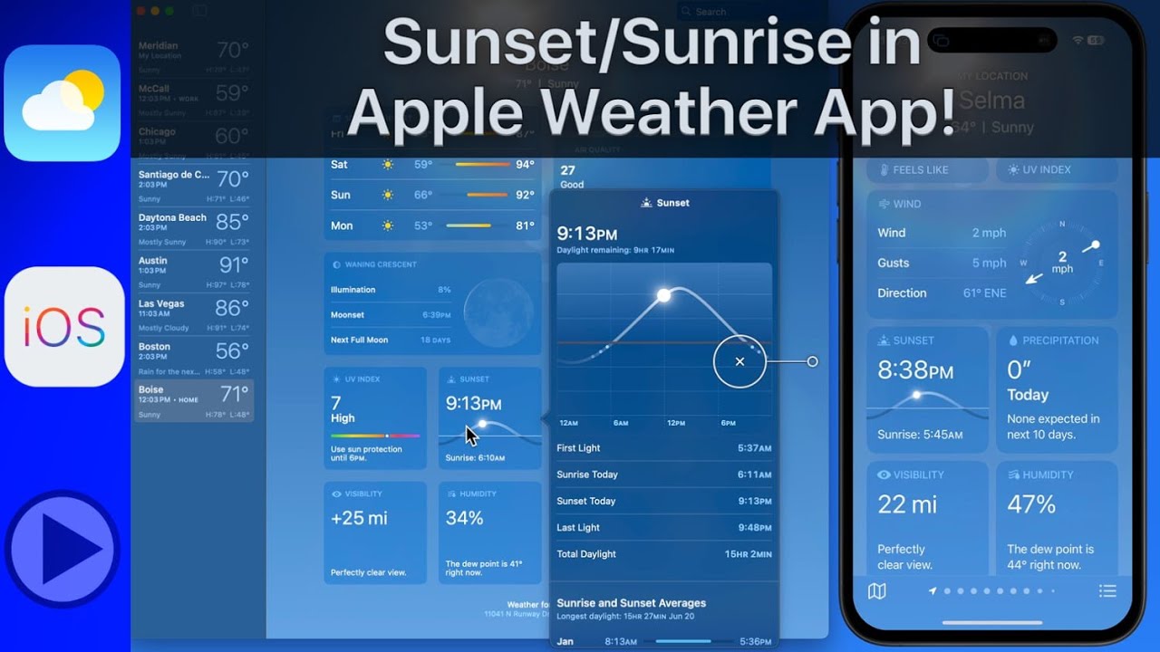 Apple Weather App Quick Tip - Sunset/Sunrise Panel! #ios - YouTube