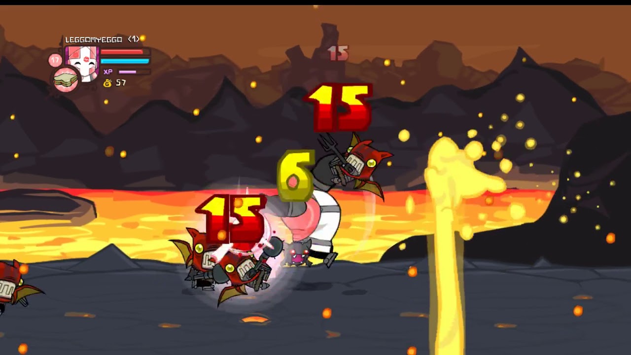 Castle Crashers part 4: 2 bosses in lava world! - YouTube