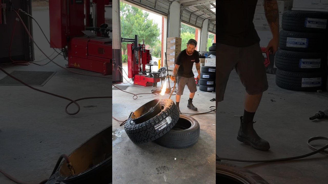 BLASTING A TIRE 💥 #explosion #boom - YouTube
