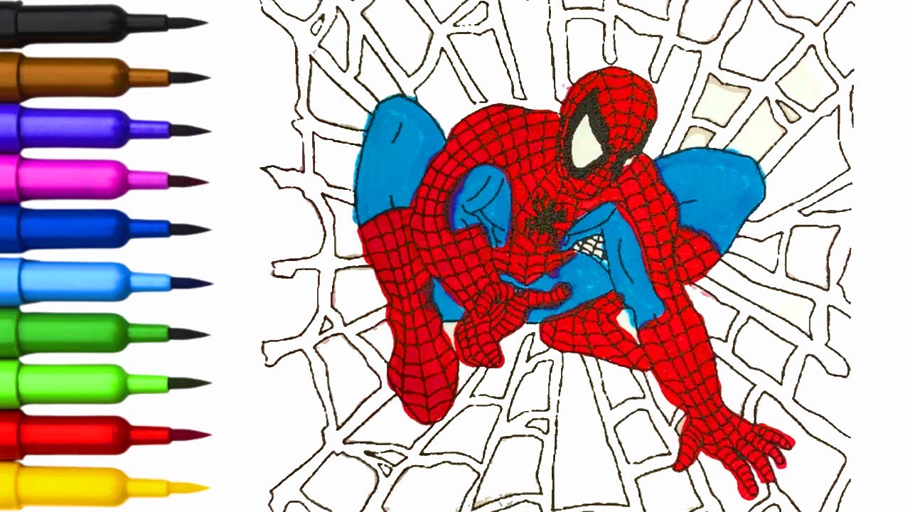 🕷️ Spider-Man in the Web 🕸️ | Spiderman Coloring Video - YouTube