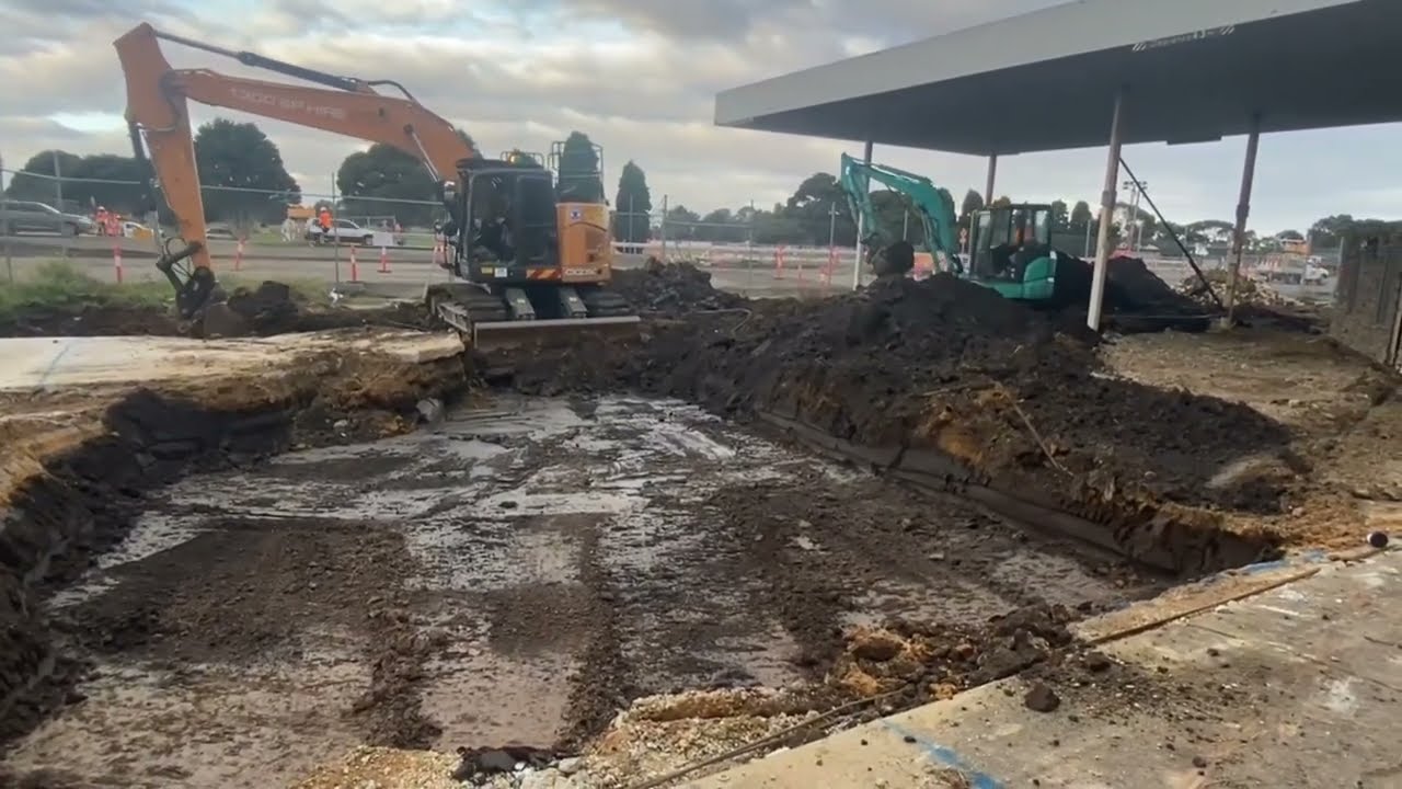 Starting a Service Station Project - Fuel Tank Excavation and site ...
