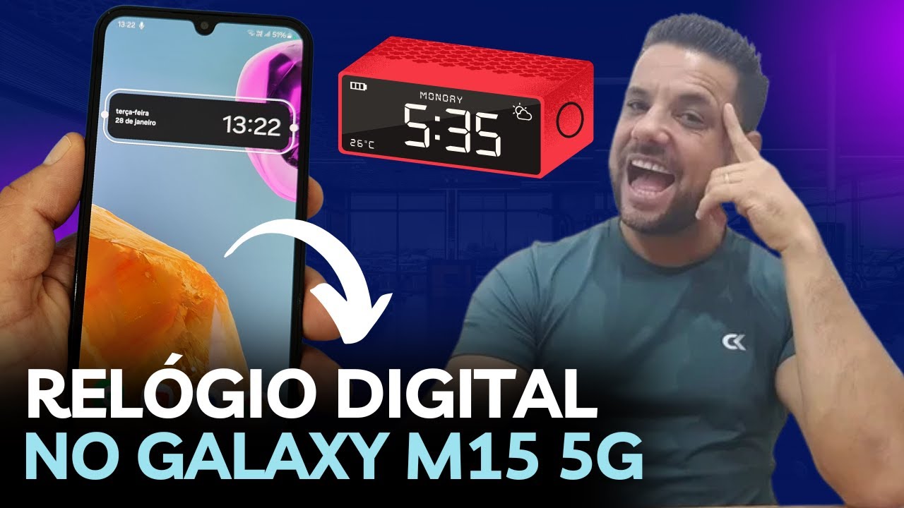 Como Colocar o RELÓGIO DIGITAL Na Tela De INÍCIO Do Celular Samsung ...